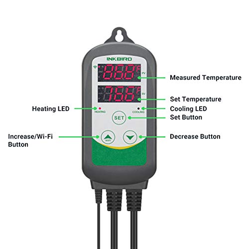 Inkbird WiFi ITC-308 Digital Temperature Controller Aquarium Thermostat for Aquarium Heater and Cooler, with Waterproof Sensor