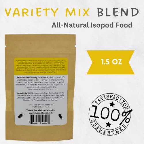 Isopod Depot Iso Chow Variety Mix Blend 1.5 oz - Premium Isopod Food, Isopod Treat, Springtail Food