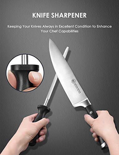 Kitchen Knife Set - 1829 CARL SCHMIDT SOHN 15 Pieces Knife Block Set with Sharpener, Forged Stainless Steel, Professional Chef Block Set with Ergonomic Handle, Kitchen Tool Set, World-Class Sharpness