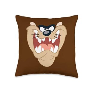 looney tunes taz face throw pillow, 16x16, multicolor