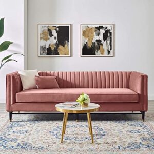 Modway Devote Channel Tufted Performance Velvet, Sofa, Dusty Rose