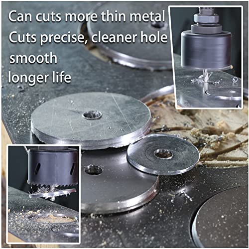 5 inch HSS BI Metal Hole Saw Cutter 1-1/2" Depth with Big Arbor for Wood Metal