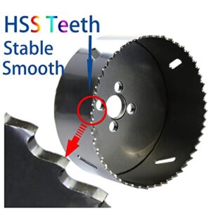 5 inch HSS BI Metal Hole Saw Cutter 1-1/2" Depth with Big Arbor for Wood Metal