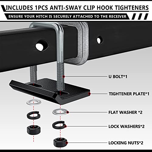 Cenipar Hitch Tightener Anti-Rattle Stabilizer for 1.25" and 2" Hitches Used in Heavy Duty Steel Trailer,Hitch Tightener Clamp Eliminating Rocking Instability(1 Pack)