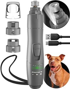 dog nail grinder with led light, rechargeable dog nail grinder for large dogs, medium & small dogs, professional pet nail grinder for dogs quiet soft puppy grooming, cat nail grinder, dog nail trimmer