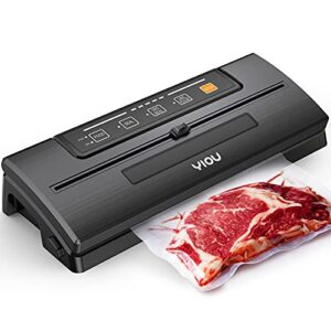 yiou vacuum sealer machine, food storage machine, 80kpa pro vacuum food sealer for food with starter kit, dry moist mode easy to clean, automatic vacuum sealer machine, black