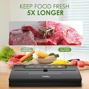 YIOU Vacuum Sealer Machine, Food Storage Machine, 80kPa Pro Vacuum Food Sealer for Food with Starter Kit, Dry Moist Mode Easy to Clean, Automatic Vacuum Sealer Machine, Black