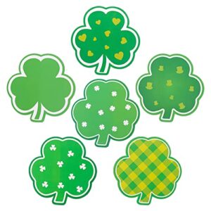 36 pcs shamrocks clover cut-outs for st. patrick's day classroom party decoration