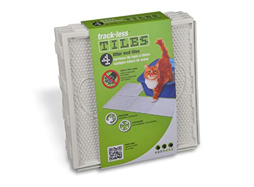 Van Ness Pets Trackless Cat Litter Mat Tiles, Customizable And ExpAndable, Set of 4 Tiles