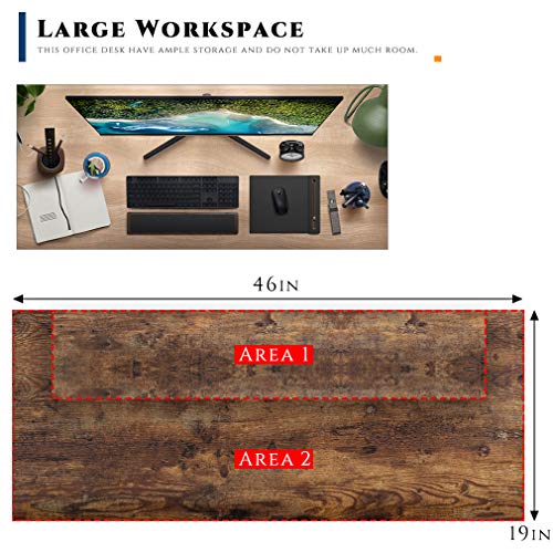 FDW Computer Desk 46" Gaming Writing Desk with Keyboard Tray/Monitor Stand Shelf/Storage Shelves/CPU Stand for Home Office