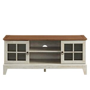 Modway Isle Coastal Contemporary 47" TV Stand, 15.5" L x 46.5" W x 20" H, Walnut White