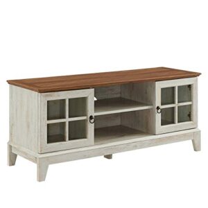 Modway Isle Coastal Contemporary 47" TV Stand, 15.5" L x 46.5" W x 20" H, Walnut White