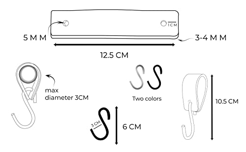 Brute Strength - Multifunctional Leather S-Hooks - Cognac - 6 Pieces - S Shaped Hooks - Coat Hook - Leather Hooks - Leather s Hooks - Black s Hooks - Kitchen Hooks