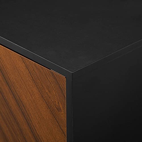 Walker Edison Fehr Modern 4 Door Bookmatch Buffet, 58 Inch, Black