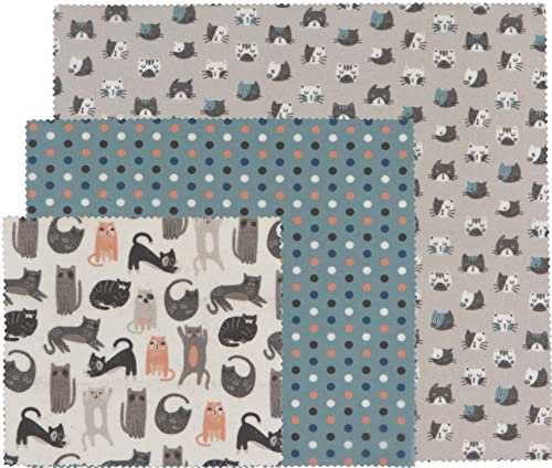 DANICA NOW DESIGNS Cats Beeswax Wrap, 3 CT