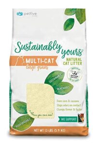 sustainably yours natural cat litter, large grains, 13 lbs