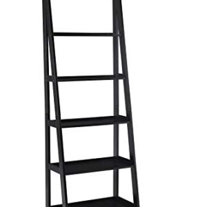 Linon Gleason Modern Classic Black Ladder Bookshelf