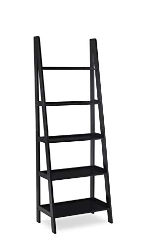 Linon Gleason Modern Classic Black Ladder Bookshelf