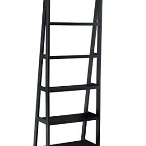 Linon Gleason Modern Classic Black Ladder Bookshelf