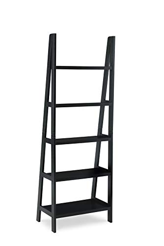 Linon Gleason Modern Classic Black Ladder Bookshelf