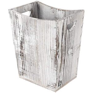 mooace wood trash can wastebasket, rustic garbage container bin for home or office, living room, bathroom