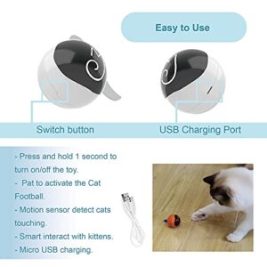 Migipaws Cat Toys, Automatic Moving Ball Bundle Classic Mice + Feather Kitten Toys in Pack. DIY N in 1 Pets Smart Electric Teaser, USB Rechargeable (White)