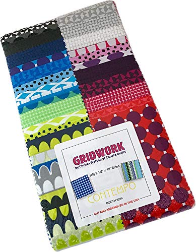 Christa Watson Gridwork Strip-Pies 40 2.5-inch Strips Jelly Roll Benartex