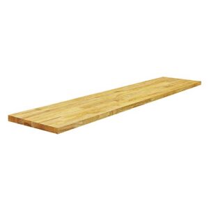 floating shelf wall mounted solid butcherblock shelf 12" depth x 60" length x 1" thick - by benchpro