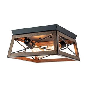 yaokuem semi flush mount ceiling light fixture, 2-light e26 medium base, metal housing, bulbs not included