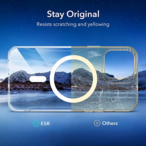 ESR for iPhone 12 Case/iPhone 12 Pro Case, Compatible with MagSafe, Scratch-Resistant Back, Grippy Protective Frame, Magnetic Phone Case for iPhone 12/12 Pro, Sidekick Hybrid Case (HaloLock), Clear