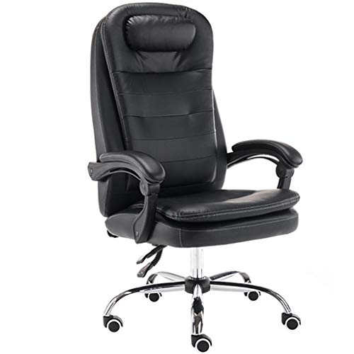 Priority Culture Executive Chair Leather Computer Chairs with Back Support Liftable Gaming Chairs Pc Chair Office Adjustable Angle 90°-160° Can Support 1764 Lbs (Color : Black)