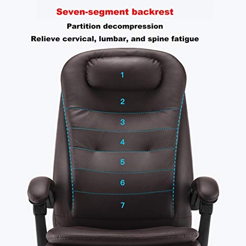 Priority Culture Executive Chair Leather Computer Chairs with Back Support Liftable Gaming Chairs Pc Chair Office Adjustable Angle 90°-160° Can Support 1764 Lbs (Color : Black)