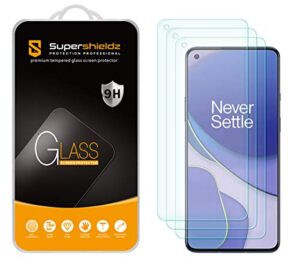 supershieldz (3 pack) designed for oneplus 9 / oneplus 9 5g tempered glass screen protector, anti scratch, bubble free