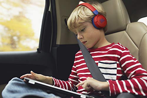 JBL Jr310BT Kids Wireless On-Ear Headphones - Bluetooth Headphones with Microphone, Safe Sound Under 85dB Volume, 30H Battery, Foldable, Comfort, Easy, Soft, Cool Colors (Red)