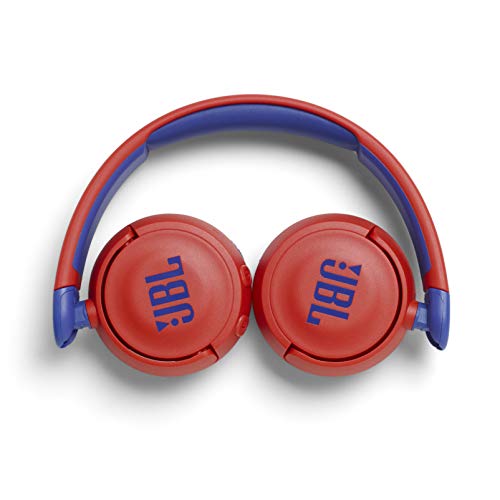 JBL Jr310BT Kids Wireless On-Ear Headphones - Bluetooth Headphones with Microphone, Safe Sound Under 85dB Volume, 30H Battery, Foldable, Comfort, Easy, Soft, Cool Colors (Red)