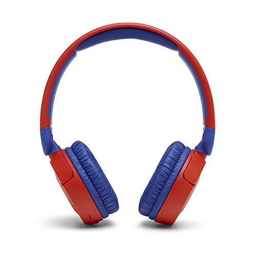 JBL Jr310BT Kids Wireless On-Ear Headphones - Bluetooth Headphones with Microphone, Safe Sound Under 85dB Volume, 30H Battery, Foldable, Comfort, Easy, Soft, Cool Colors (Red)