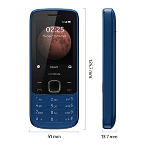 Nokia 225 4G Dual-SIM 64MB Factory Unlocked 4G Cellphone (Blue) - International Version