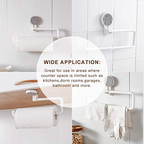 COOMAMUU Paper Towel Holder Wall Mount,Multipurpose Self Adhesive Paper Towel Rack,Paper Towel Holder for Kitchen Bathroom Fits 12inch Roll Paper