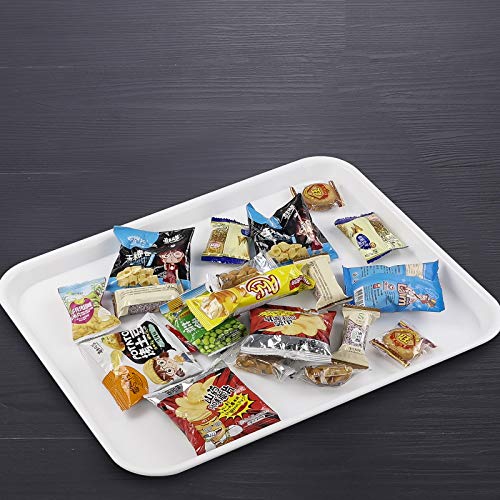 Uumitty 6-Pack Rectangular Plastic Serving Trays, Fast Food Cafeteria Tray, f