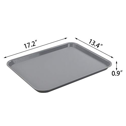 Uumitty 6-Pack Rectangular Plastic Serving Trays, Fast Food Cafeteria Tray, f