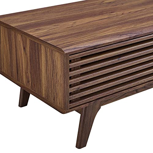 Modway Render Mid-Century Modern Coffee Table in Walnut