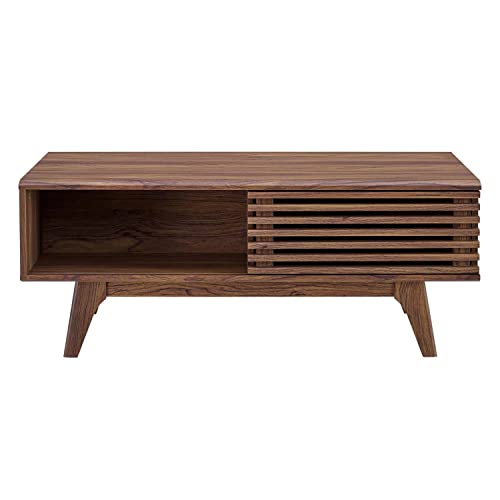 Modway Render Mid-Century Modern Coffee Table in Walnut