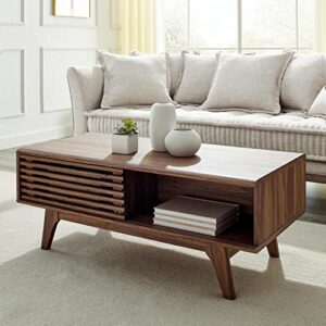 Modway Render Mid-Century Modern Coffee Table in Walnut