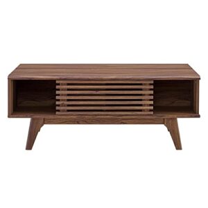 Modway Render Mid-Century Modern Coffee Table in Walnut