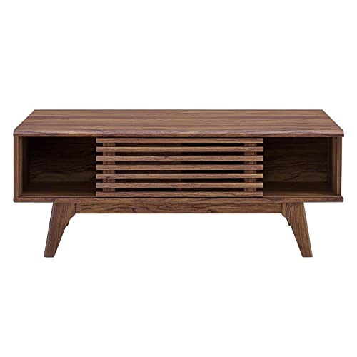 Modway Render Mid-Century Modern Coffee Table in Walnut