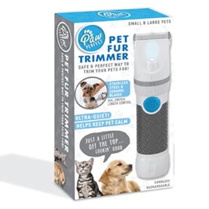 bell+howell pawperfect pet fur and hair trimmer dog hair clippers with stainless steel and ceramic blades low noise rechargeable and cordless shaver for dogs cats and other furry pets as seen on tv