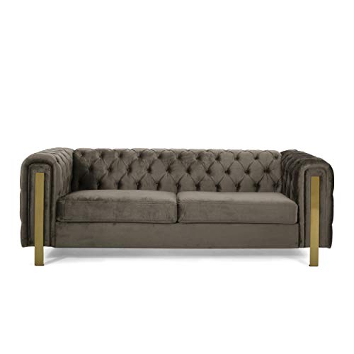 Christopher Knight Home Keyser Sofa, Gray + Gold