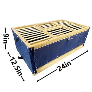 Pigeon cage Foldable Wooden Transportation Cage for Racing Pigeon Poultry cage Portable Takeout Transport Pigeon Flying Cage Homing Chicken Poultry Transportation Coop. Size 24×12.5×9in