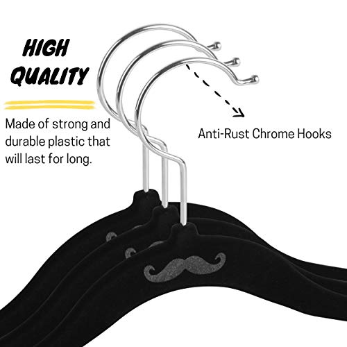 Mr. Pen- Black Velvet Kid's Hangers, 6 Pack, Baby Hangers, Kids Hangers, Baby Hangers for Nursery, Baby Clothes Hangers, Baby Hangers for Closet, Hangers for Baby Clothes, Baby Velvet Hangers