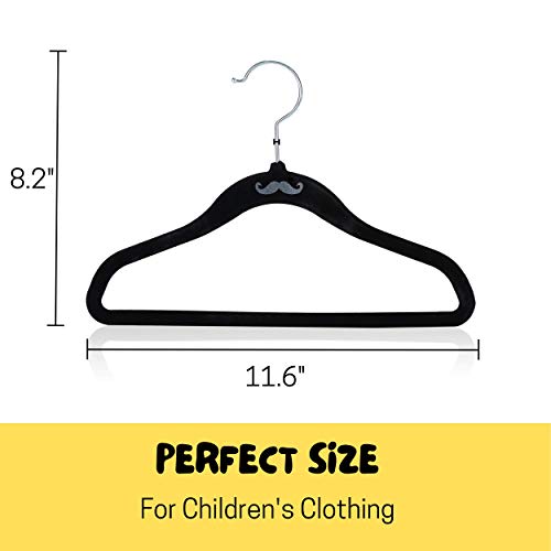 Mr. Pen- Black Velvet Kid's Hangers, 6 Pack, Baby Hangers, Kids Hangers, Baby Hangers for Nursery, Baby Clothes Hangers, Baby Hangers for Closet, Hangers for Baby Clothes, Baby Velvet Hangers